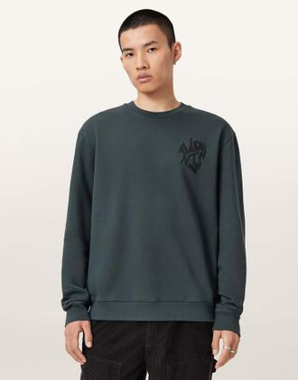 AllSaints Orlando - Sweat ras de cou - Bleu Sunil