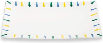 Gmundner Keramik Platte rechteckig Gr&ouml;sse: l= 30 cm x b= 20 cm x h= 2.5 cm Buntgeflammt Geschirr, handgemacht in &Ouml;sterreich