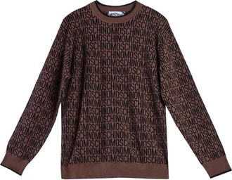 Moschino Homme, Sweatshirts et sweats &agrave; capuche, Brun, Taille: M Girocollo Logo Pullover
