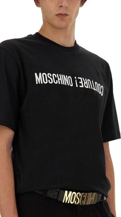 Moschino Logo-Printed Cotton T-Shirt - Black