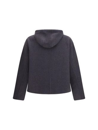 Loewe Wool-Blend Boiled Hooded Jacket - Navy