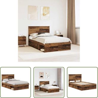 vidaXL Holz - Bettrahmen Altholz 120 x 200 cm Massives Kiefernholz