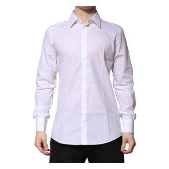 Dolce & Gabbana Wei&szlig;e Baumwoll-Langarm-Formalhemd - - Shirts - Herren - Wei&szlig; - XS