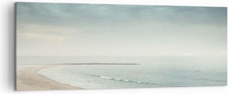 Arttor Panorama Bilder auf Leinwand Meer Strand Gehen Leinwandbild 140x50cm Wandbilder Dekoration Wohnzimmer Schlafzimmer K&uuml;che Gro&szlig; XXL Wanddeko Bild Wand K