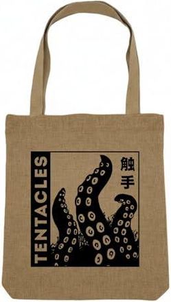 Fabulous Sac Shopping Tote Bag Aspect Lin - Tentacules Dessin Japon Pieuvre Manga - Sac de Courses Toile Epaisse 360g Beige Naturel Cabas Port&eacute; Epaule Solide I