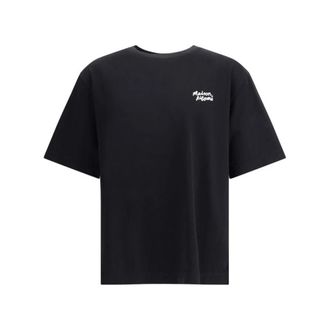 Maison Kitsun&eacute; Kontrast Logo Grafik T-Shirt - - Tops - Herren - Schwarzk - M