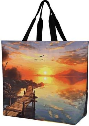 Generic Paysage Du Coucher De Soleil Sac Fourre-Tout L&eacute;ger Sacs Grand Sac Fourre Tout Pour Gym Universit&eacute; Voyage