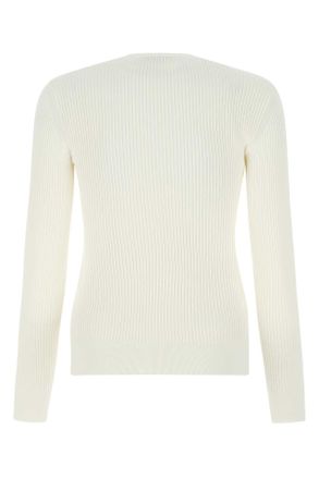 Alexander McQueen Womens Ivory Stretch Viscose Sweater 9038 Exterior: Elastane Maglieria