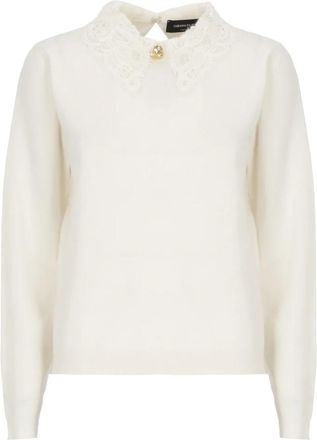 Fabiana Filippi Femme, Pulls, Blanc, Taille: 42 FR Pulls &agrave; col rond