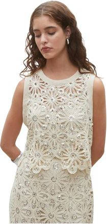 Suncoo Femme, Tops, Beige, Taille: 38 FR Hauts sans manches