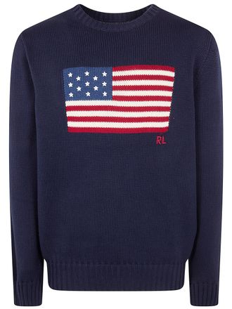 Ralph Lauren Long Sleeves Round Neck Flag Sweater