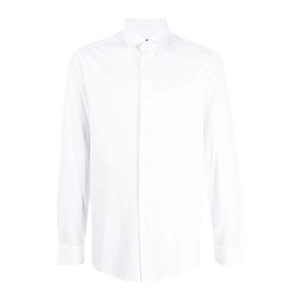 Emporio Armani Homme, Chemises, Blanc, Taille: 2XL ASV Lyocell-blend Jersey Shirt