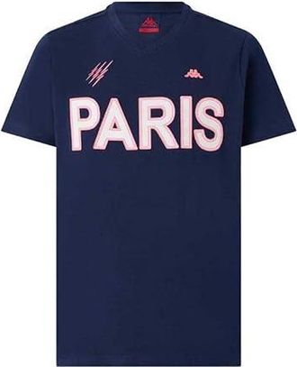 Kappa T-Shirt Rugby AUDE Stade Fran&ccedil;ais Marine (FR/ES, Alpha/Lettres, 3TG, Taille Normale, Taille Normale, Bleu)