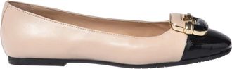 Baldinini Femme, Chaussures, Beige, Taille: 39 1/2 EU Black patent leather and nude leather ballerina flats