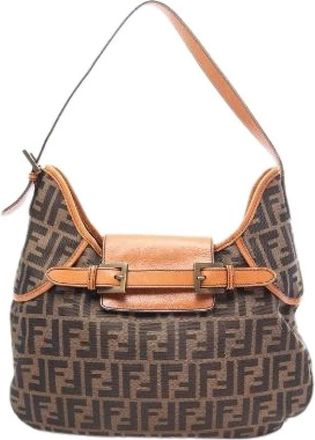 Fendi Pre-owned Sac bandouli&egrave;re en toile Zucca - Femme - Pre-owned - Brun - Taille: ONE Size