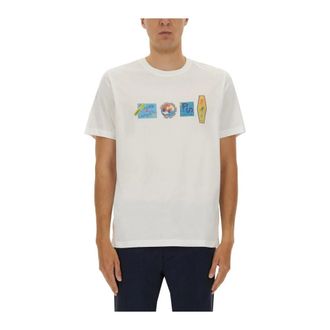 Paul Smith Grafikdruck Baumwoll-T-Shirt - - Tops - Herren - Wei&szlig; - S