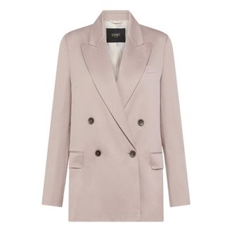 Seventy Femme, Vestes, Beige, Taille: 44 FR Blazer crois&eacute; en coton