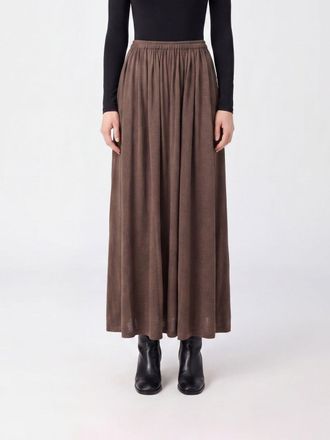 Max Mara Jupe midi &eacute;vas&eacute;e Livrea en m&eacute;lange de soie avec taille haute &eacute;lastiqu&eacute;e
