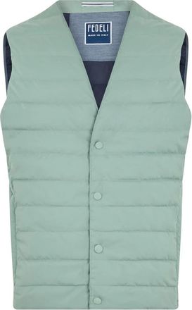 Fedeli Homme, Vestes, Vert, Taille: M Minimalist Refined Vest