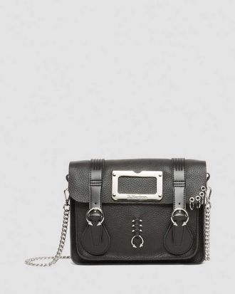 Dr. Martens Piercing Leder Umh&auml;ngetaschen 28 Cm in Schwarz