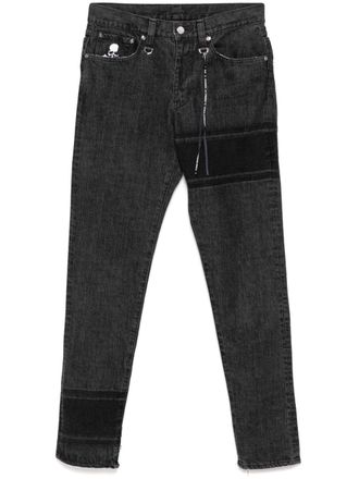 MASTERMIND WORLD jean skinny à logo brodé - Noir