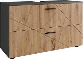 Vicco Meuble sous vasque Irma, Anthracite/ch&ecirc;ne dor&eacute;, 100.1x60.6cm avec 2 tiroirs, Vicco
