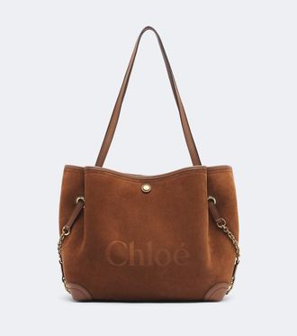 Chlo&eacute; Chlo&eacute; Tote Bag Chlo&eacute; Clover aus Veloursleder mit Leder