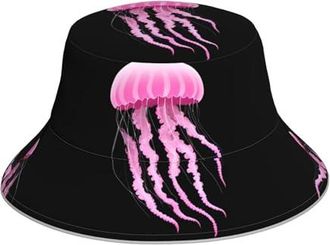 Generic Chapeau De Seau Image M&eacute;duse Rose Chapeau De P&ecirc;che Respirant &Eacute;t&eacute; Bonnet De Soleil, pour Chasse, Le Camping, Plage, 56-58cm
