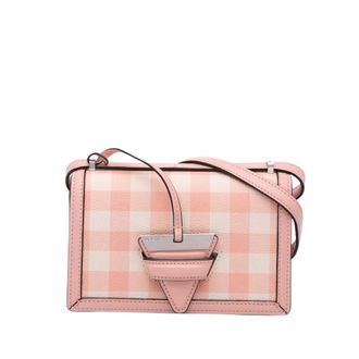 Loewe Pre-owned Petit Sac Bandouli&egrave;re Gingham en Cuir Barcelona - Femme - Pre-owned - Rose - Taille: ONE Size