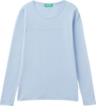 Benetton Damen M/L 3ga2e16g0 T-Shirt, Hellblau 2k3, X-Small