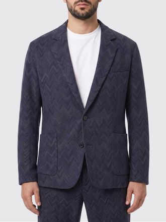 Missoni Blazer droit en coton m&eacute;lang&eacute; &agrave; motif zigzag