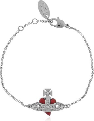 Vivienne Westwood Femme, Accessoires, Gris, Taille: ONE Size Nouveau Bracelet Coeur Diamant&eacute;