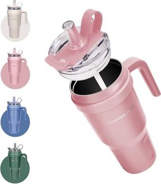 Charmline Gourde 1,2L avec Paille et Couvercle, Grande Capacit&eacute;, pour Boissons Chaudes ou Froides, Id&eacute;ale au Quotidien &agrave; la Maison, au Bureau ou &agrave; la Salle de S