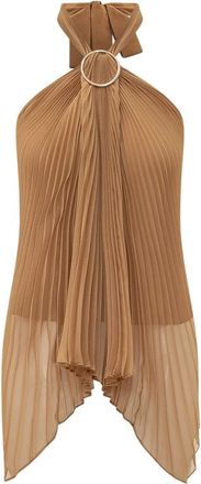 Max Mara Femme, Tops, Orange, Taille: 36 FR Mxevalzer Pleated Top