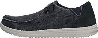 Skechers Mocassins en Toile &agrave; Enfiler Melson-Raymon pour Homme, Bleu, 45 EU
