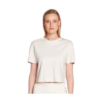 Guess Femme, Tops, Blanc, Taille: 40 FR T-shirt 4G Logo Femme Manches Courtes