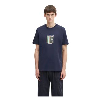Barbour Wax Can Tee - Homme - Tops - Bleu - Taille: XL
