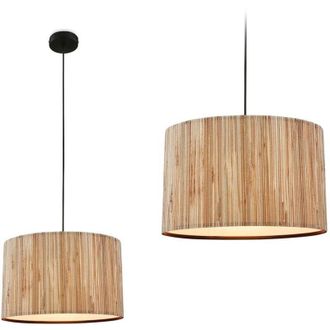Briloner Slama Lampe &agrave; suspendre, abat-jour en jonc de mer, style boho, douille E27, naturel, &Oslash;35 x 128 cm