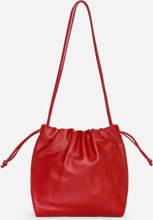 Arket Kleine Ledertasche Mit Raffung -Rot