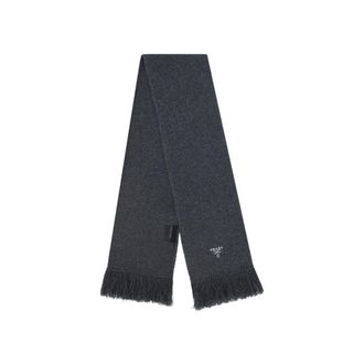 Prada Mens Gray Cashmere Scarf