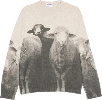 Moschino Pecora Nera Maglione - Femme - Pulls - Beige - Taille: 38 FR