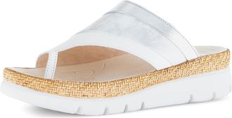 Gabor Damen Pantoletten, Frauen Slipper,Best Fitting,Gartenschuhe,Sommerschuhe,sommerclogs,Sandalen,Schlupfschuhe,Weiss/Ice/Silber,41 EU / 7.5 UK