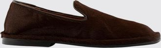 Buttero Mocassins en cuir de poulain avec bout rond et semelle en caoutchouc