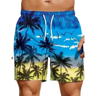 Generic HUIWDP Short de bain d&eacute;t&eacute; tendance en polyester pour homme S&eacute;chage rapide Taille &eacute;lastique Pantalon de plage Traje De Ba&ntilde;o, A18, XXL