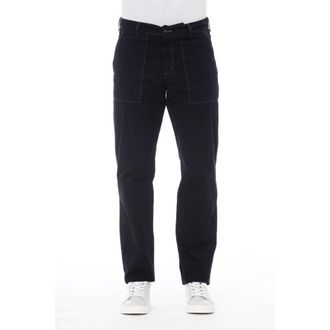 Alpha Studio Hose mit Kontrastn&auml;hten und Taschen - - Trousers - Herren - Blau - S