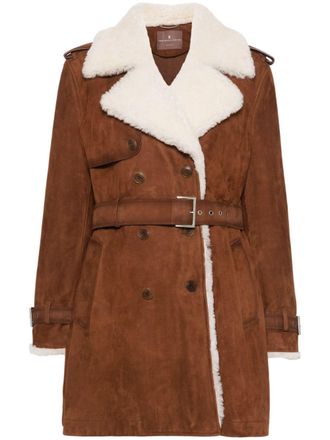 Ermanno Scervino manteau en daim - Marron