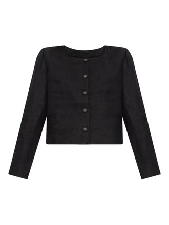 Possé veste Emma en lin à boutonnière - Noir