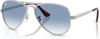 Ray-Ban Aviator Max Sonnenbrillen Silber Fassung Blau Glas 58-16