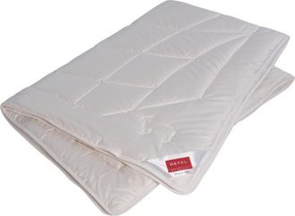 HEFEL Pure Wool Sommerdecke, 100% Schafschurwolle, Baumwolle Feinsatin, 40&deg;C waschbar, Made in Austria (135 x 200 cm)