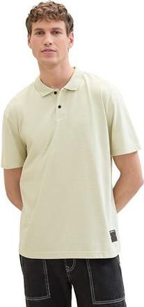 Tom Tailor Denim TOM TAILOR Denim Polo pour Homme, 34988 - Green Melange Mini Stripe, XS